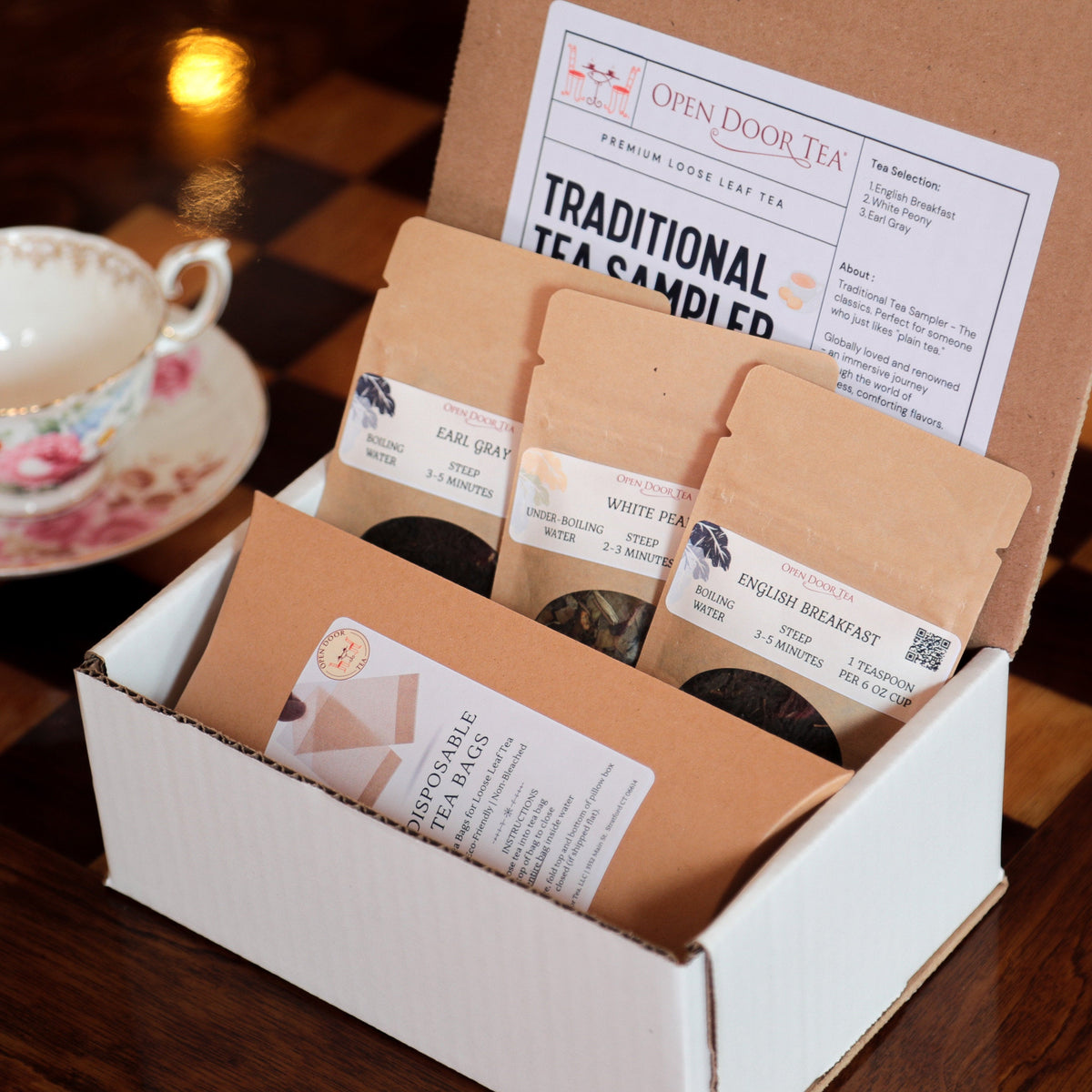Open Door Tea Traditional Tea Sampler | 3 Loose Leaf Teas for Gifts ...
